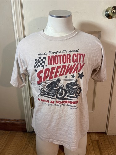 VINTAGE MOTORCYCLE dirt track MOTOR CITY SPEEDAY T shirt Andy Barto | eBay