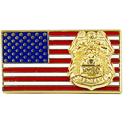 BFP-004 New York Police Department Sergeant American Flag Pin USA NYPD ...