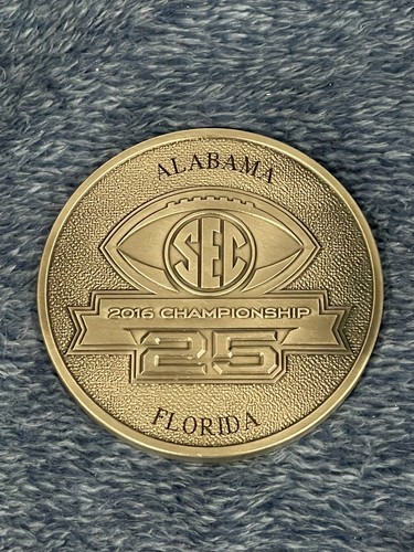 2016 SEC Football Championship Commemorative Coin Brass Alabama Vs ...