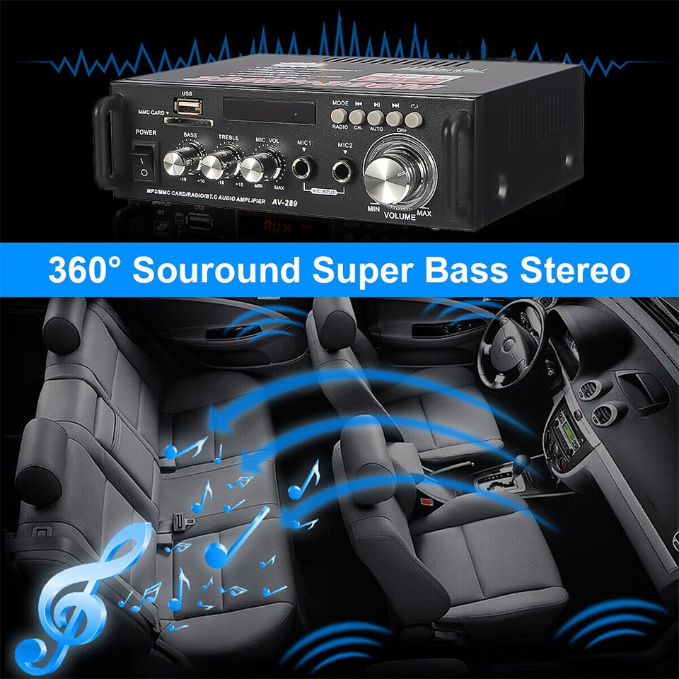 US 5CH 600W Home 5.0 Bluetooth Stereo Amplifier Receiver, FM Radio/USB ...