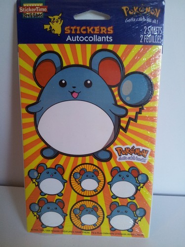 Vtg NOS Pokemon Stickers Marill 2 sheets Sealed Pack 2000 Nintendo AGC ...