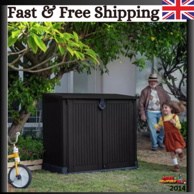 Large Keter Store Garden Lockable Storage Box XL Shed Outside Bike Bin ...
