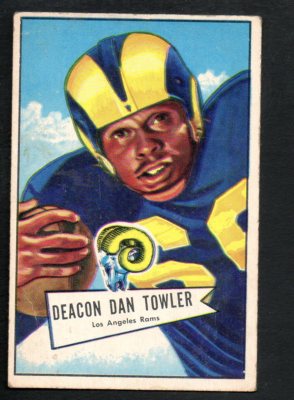 1952 Bowman Large Football Card #120 Dan Towler-Los Angeles Rams Vg ...