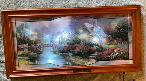 2004 Thomas Kinkade LAMPLIGHT BRIDGE Lamplight Lane Limited Edition 23 ...