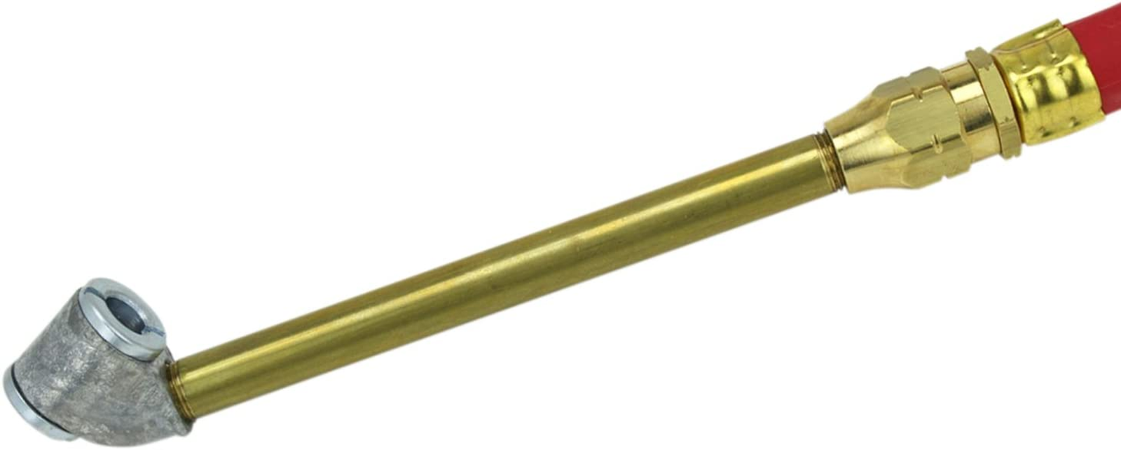 Milton 527 Inflator Gauge Hose Whip - Dual Chuck, Red - 12" x 1/4" NPT ...