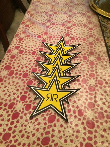 5 AUTHENTIC New Rockstar Energy Drink Stickers / Sign / Decal Star BMX ...