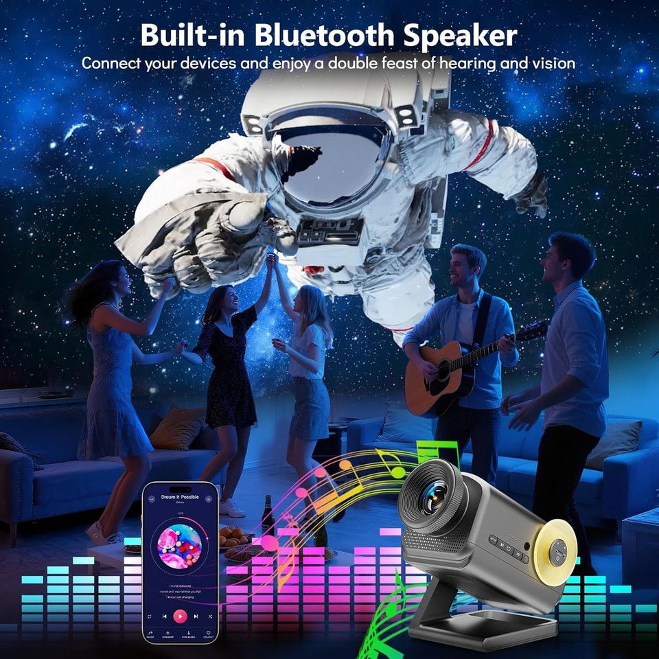 Rossetta 3D Projector, 60 Themes HD 3D Galaxy Projector with Bluetooth ...