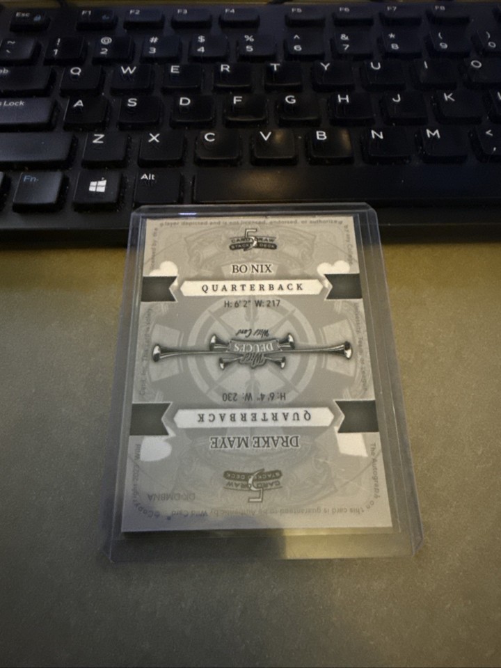 2023 Wild Card 5 Card Draw Wild Deuces Drake Maye Bo Nix Dual Auto Pink ...