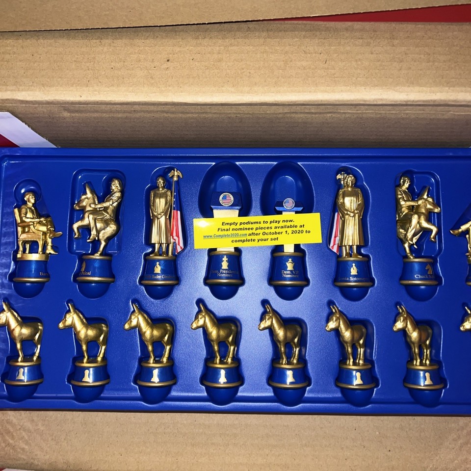 BulbHead 2020 Battle For The White House Gold Edition Chess Set w/COA ...