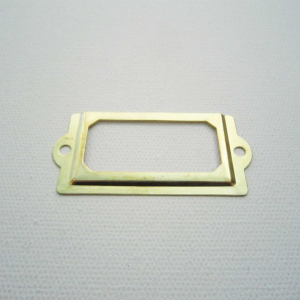 12pcs Golden Antique Brass Drawer Label Pull Frame Handle File Name ...