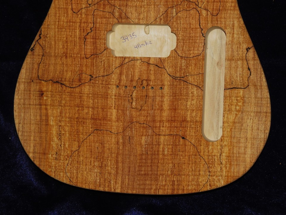 Flamed Spalted Maple Top / Aged Aspen Telecaster Tele Body HH 4lbs 1oz ...