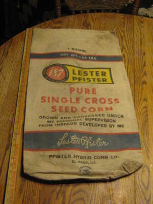 Vintage Original Lester Pfister Pure Single Cross Seed Corn El Paso ILL ...