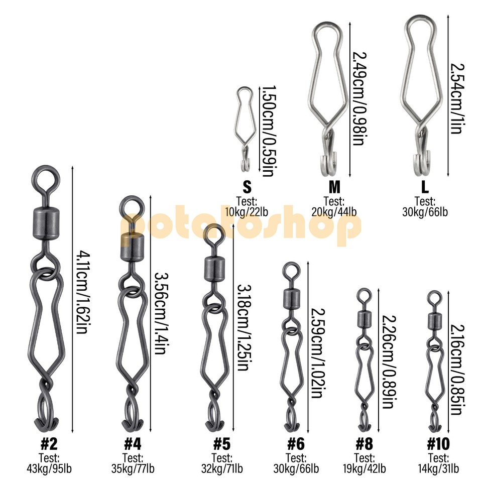 20/40X Quick Change Fishing Speed Clips Fishing Snap for Barrel Swivel ...