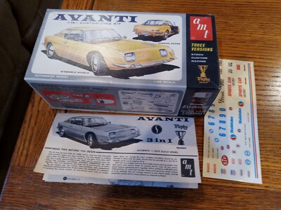 VINTAGE AMT 1963 Studebaker Avanti # 2064- BOX/INSTRUCTIONS /DECALS ...