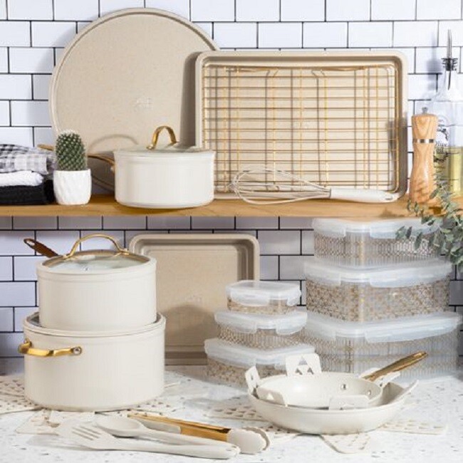 Thyme & Table 32-Piece Cookware & Bakeware Nonstick Set, Sand | eBay