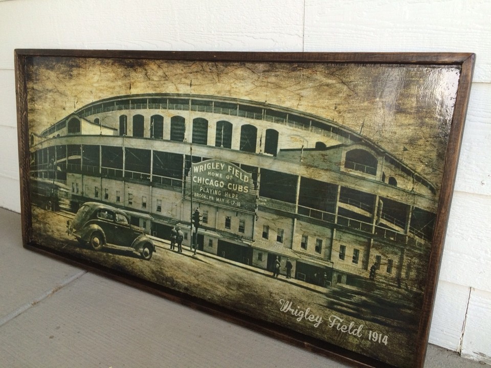 Wrigley Field wall art, Wrigley field 1914 wall decor, Wrigley field ...