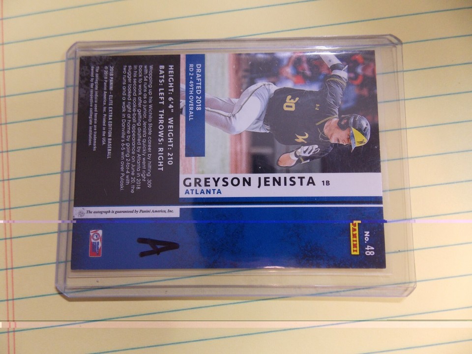 2018 Elite Extra Edition Greyson Jenista Prospect Auto Autograph (A) | eBay