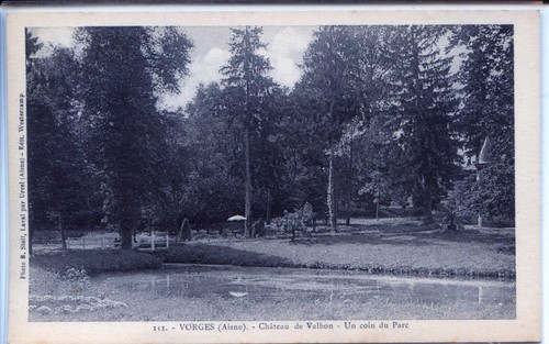 CP 02 Aisne - Vorges - Château de Valbon - Un coin du Parc | eBay
