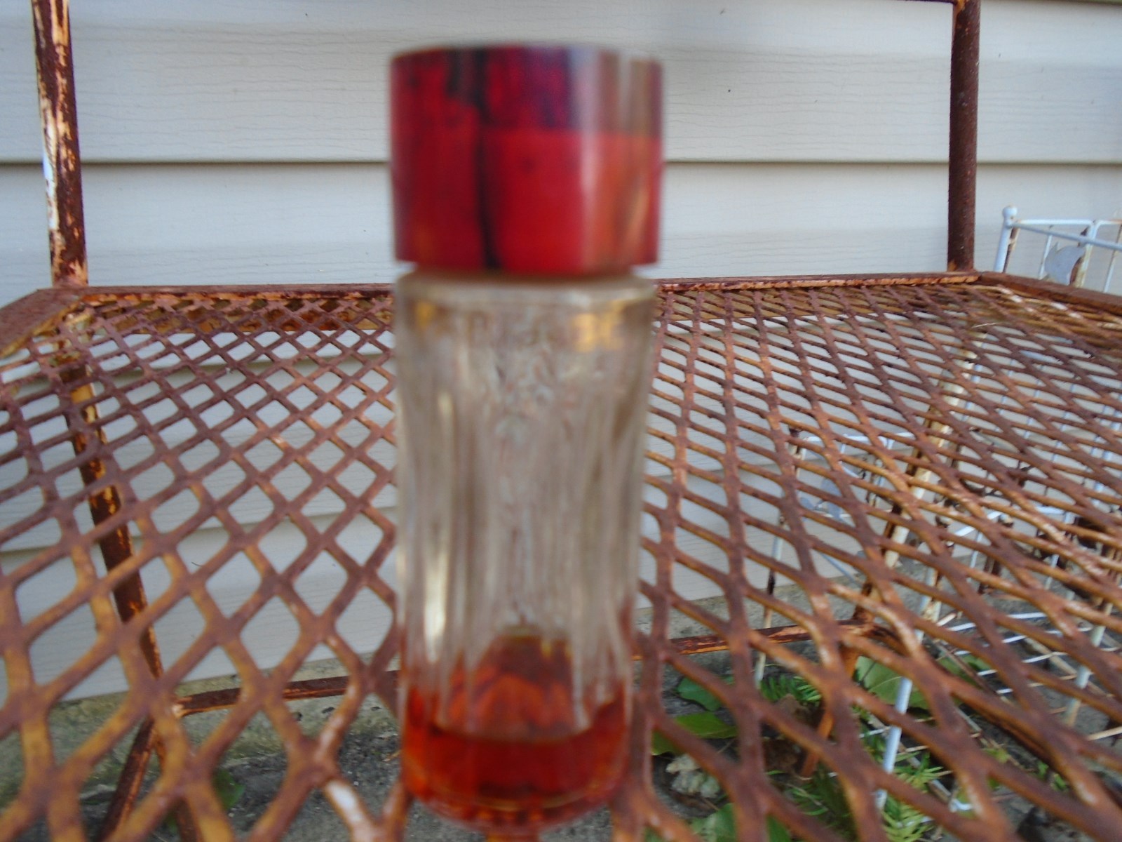 Vintage Faberge Flambeau cologne Red cap bottle 1/4 full great prop Mid ...