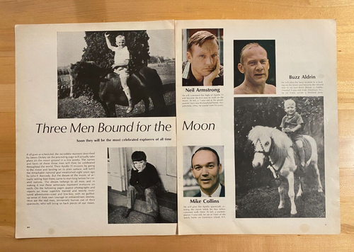 1969 Article The Three Men Bound For The Moon Neil Buzz Mike 16 Page | eBay