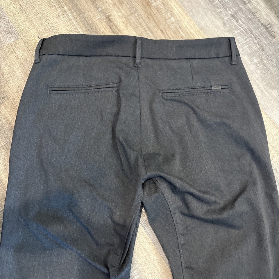 DUER Pants Mens 34x34 Gray Smart Stretch Trouser Zip Pocket Performance ...
