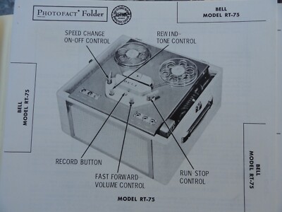 Original Sams Photofact Manual BELL MODEL RT-75 | eBay