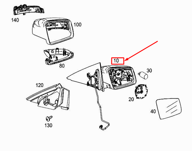 Genuine MERCEDES CLA W117 Right Wing Mirror Body Black P/n A1178101800 ...