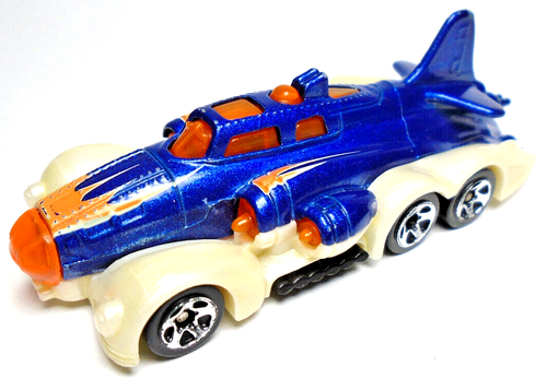 HOT WHEELS FAST FORTRESS BLUE 1:64 DIECAST 3" AIRPLANE CAR WITH ORANGE ...