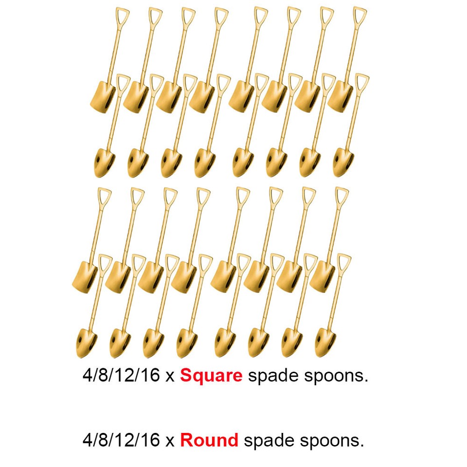 8/16/24/32xStainless Steel Shovel Teaspoons- Ice Cream,Coffee&Dessert ...