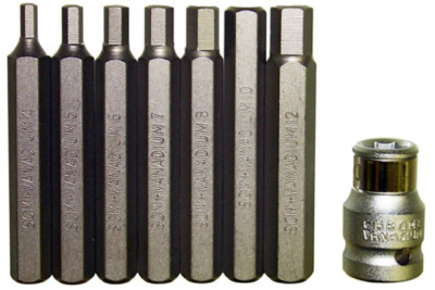 8 Piece Metric In-Hex Bit Set (10mm Hex Long) T&E Tools 91226 | eBay ...