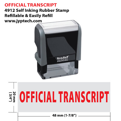 Official Transcript 4912 Self Inking Rubber Stamp (Red Ink) | eBay
