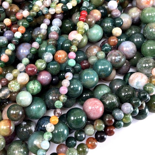Natural Gemstone Fancy Agate Round Beads Smooth 15" 4mm 6mm 8mm 10mm ...