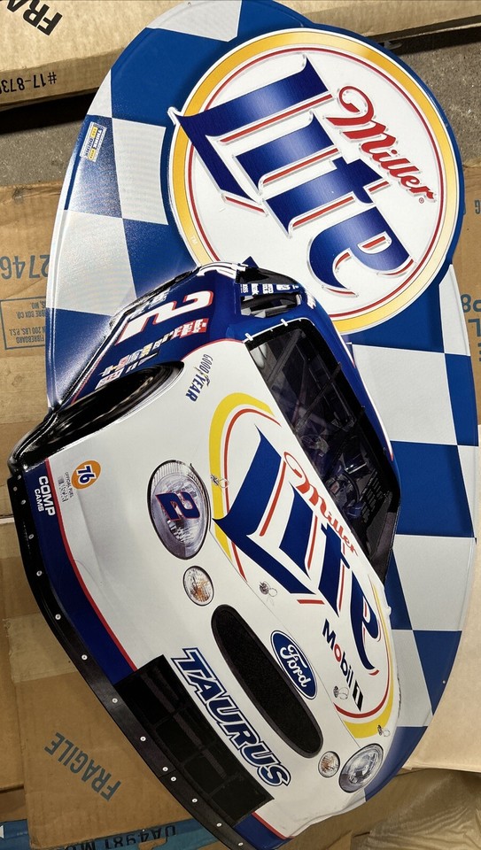Miller Lite Nascar Rusty Wallace 2 Ford Beer Metal Sign Miller Time 32 ...