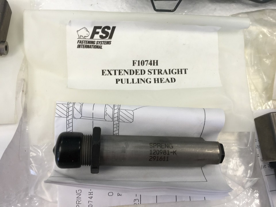 FSI HYDRAULIC BLIND RIVET Rivnut Nutsert Fastener Kit + Pulling Heads ...