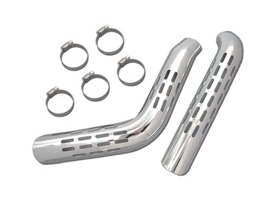 Exhaust Heat Shield Set Perforated Style Chrome fits Harley Davidson | eBay