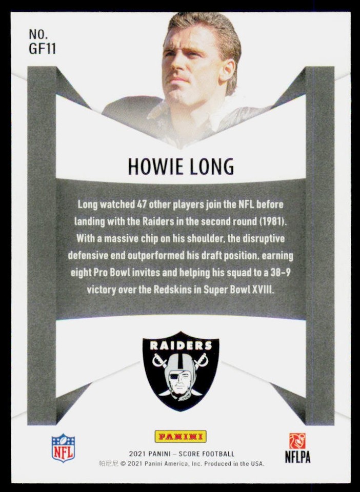 2021 Score #GF11 Howie Long Game Face | eBay