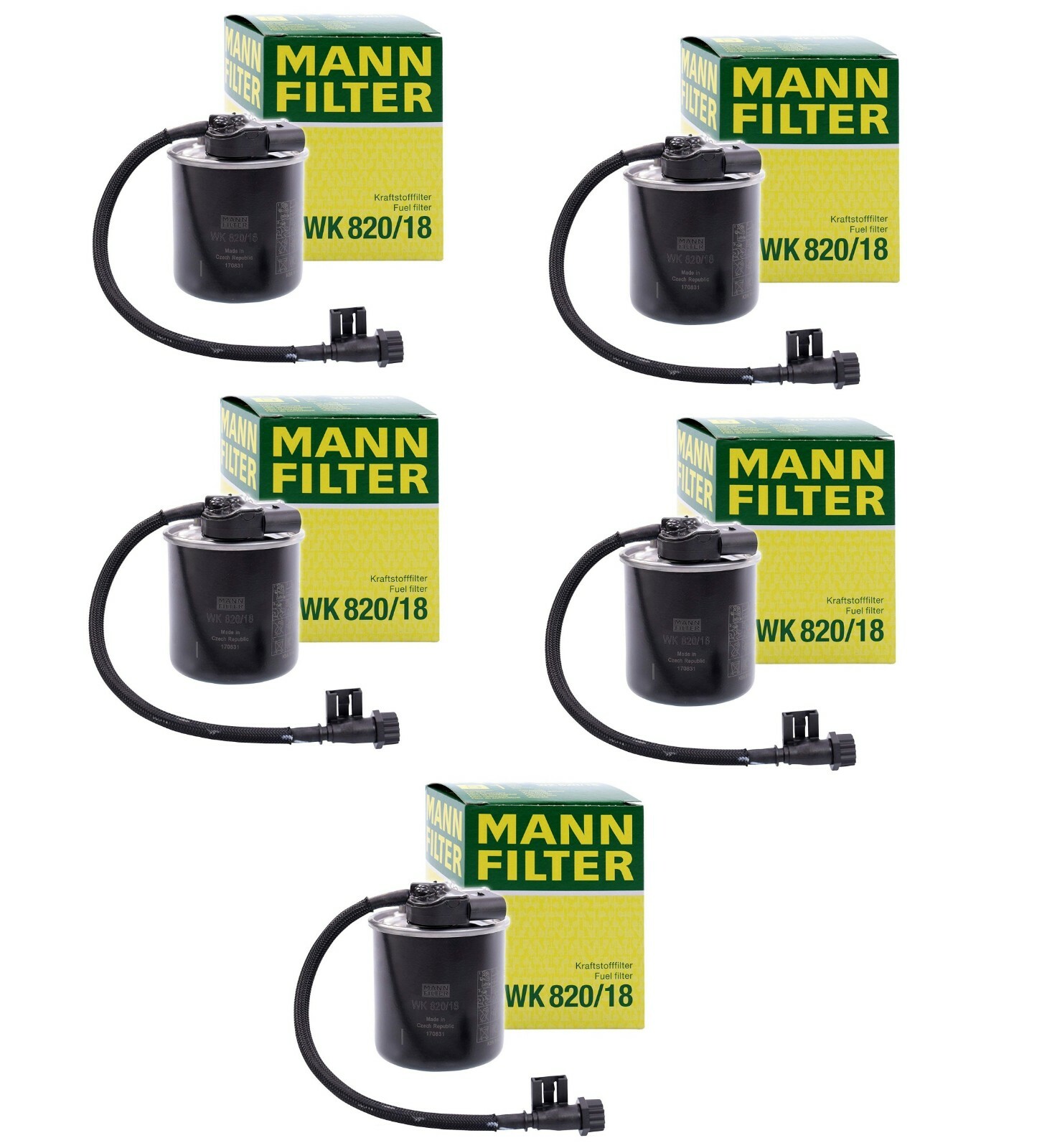 New Set of 5 Fuel Filters Mann For Mercedes Freightliner W204 Sprinter ...