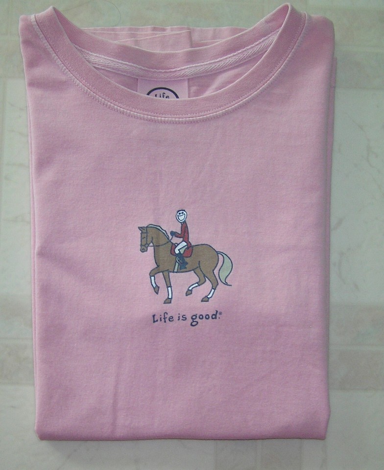 NEW NWT (RARE) ORIGINAL LIFE IS GOOD JAKE RIDING DRESSAGE T SHIRT PINK ...