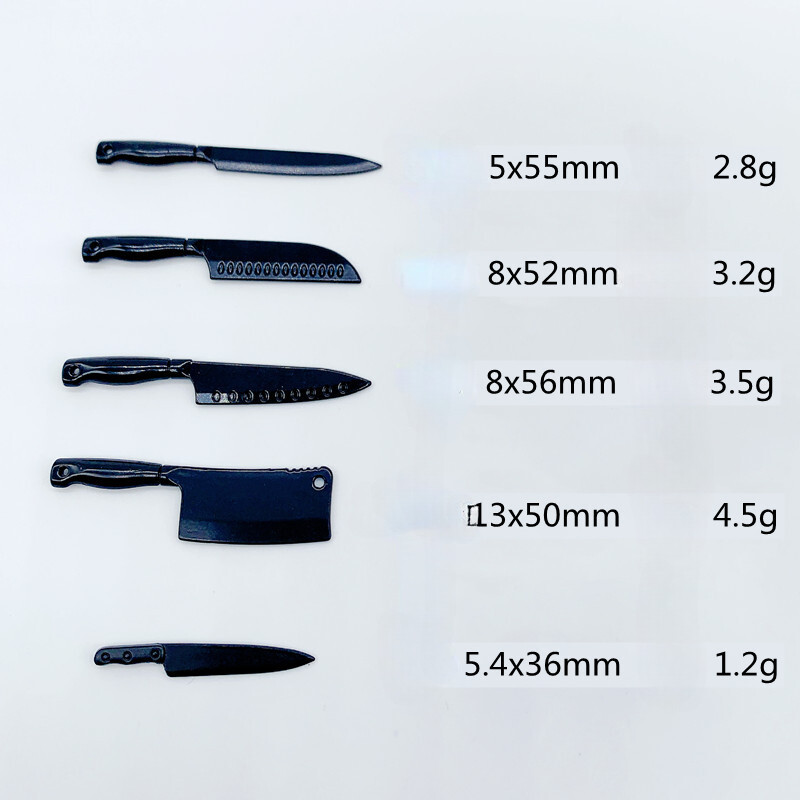 5PC 1/6 Scale Dollhouse Mini Kitchen Knife Model Miniatures Alloy ...