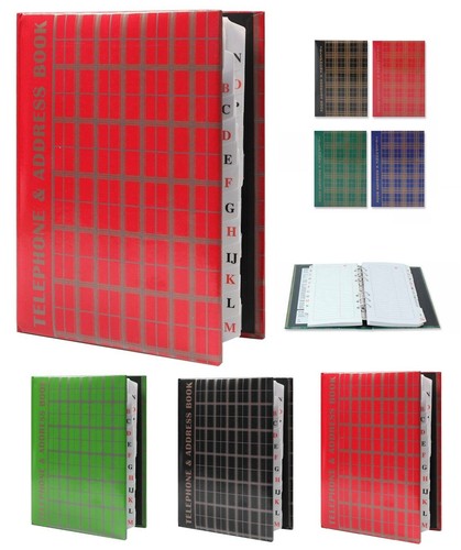 Telephone & Address Book Ring Bound Hard Back Office Record Directory ...