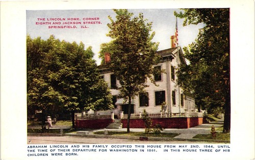 Lincoln Home Corner Eighth and Jackson Springfield IL Unposted Postcard ...