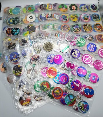 Vtg 90's POG Milk Cap Lot + OJ Slammer - NFL Power Rangers Foil 8-Ball ...