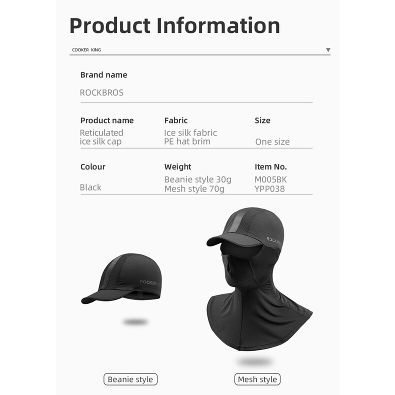 ROCKBROS Balaclava Face Mask UV Protection Ski Sun Hood Tactical Masks ...