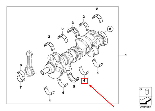 BMW 7 F01, F02 ENGINE CRANKSHAFT MAIN BEARING 7576760 11217576760 | eBay