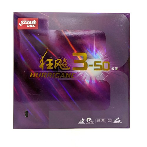 DHS Hurricane 3-50 Table Tennis Racket Rubber 2.1 mm Black Color 37 ...