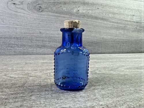 OVAL POISON COBALT BLUE EMBOSSED JOHN WYETH & BRO PHILADELPHIA HOBNAILS ...