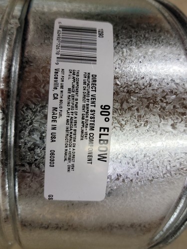 5x8 DirectVent Pro 90 Degree Galvanized Elbow - 58DVA-E90 see ...