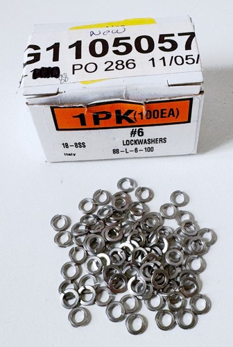 (88) McMaster-Carr #6 Split Lock Washer 18-8 SS .148" ID .25" OD | eBay