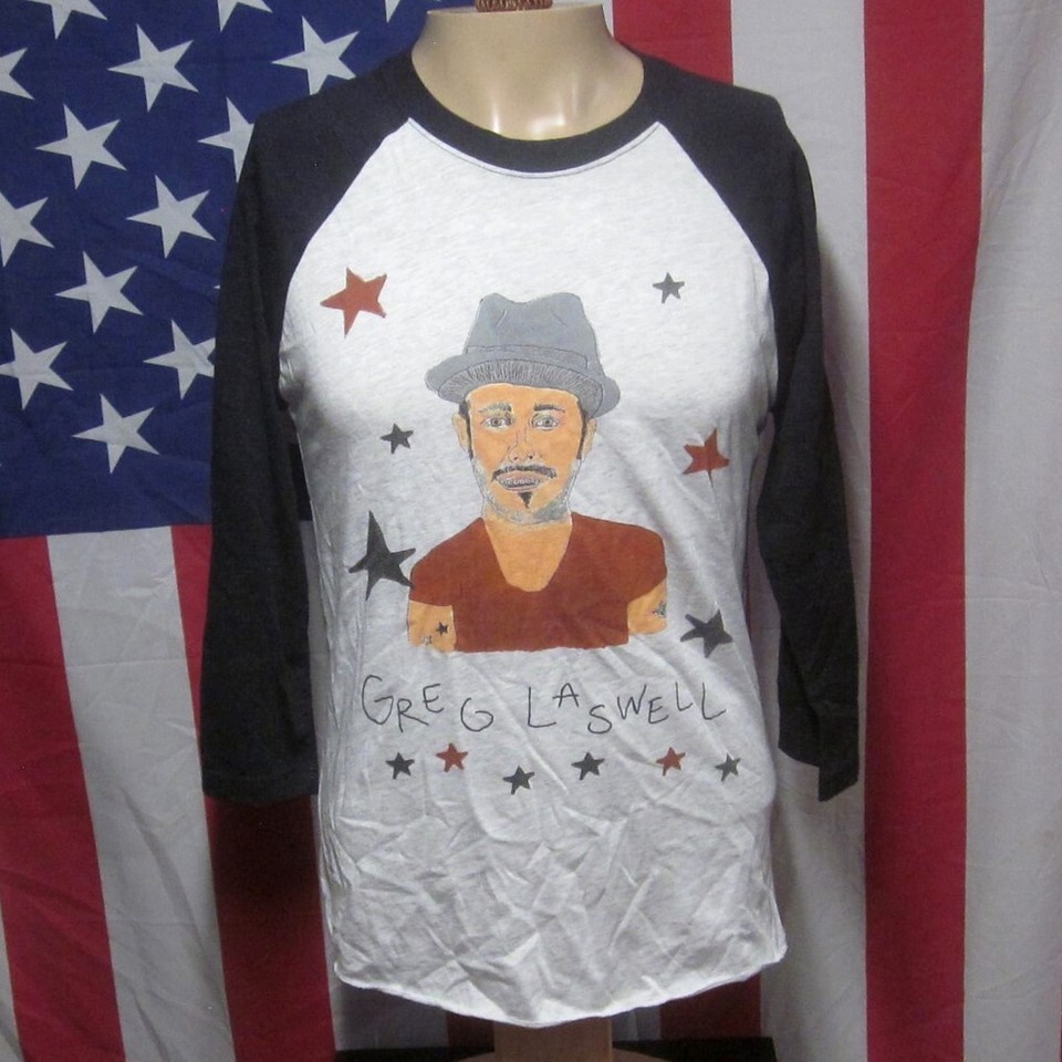 GREG LASWELL small raglan T shirt Shillglen rock San Diego singer ...