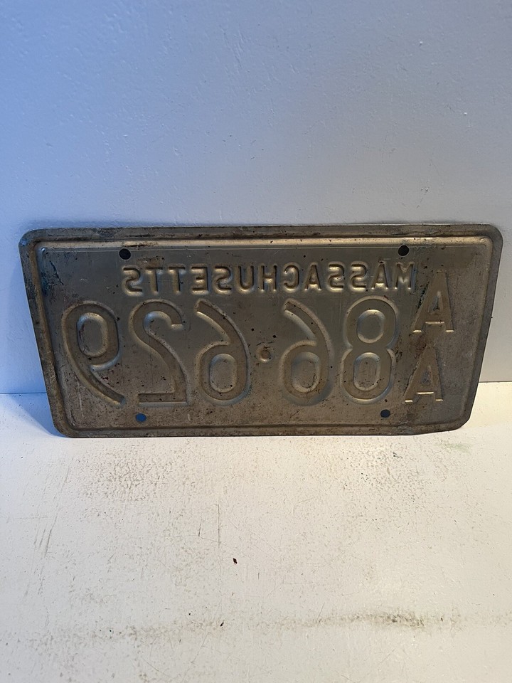 Massachusetts license plate with blue letters 1972 sticker | eBay